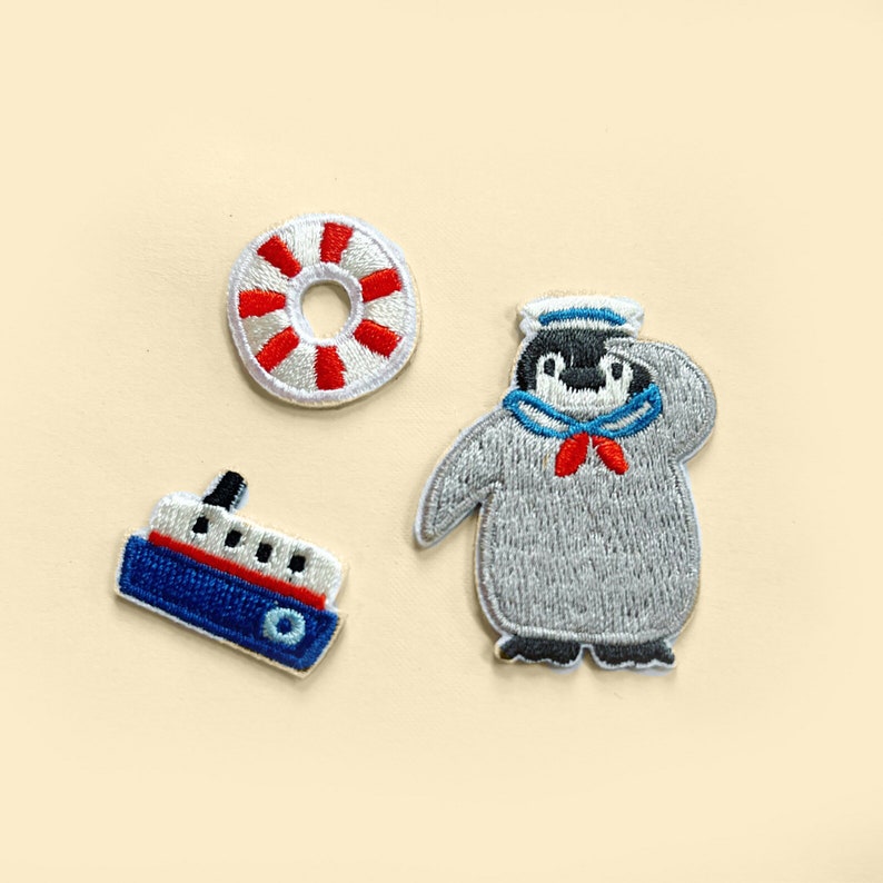 Stick-on Penguins in Navy Uniform Patch/navy Ship/diy Embroidery ...