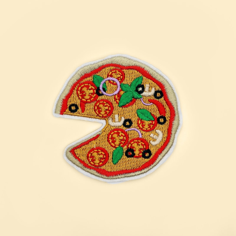 Embroidered Pizza Badge - Etsy UK