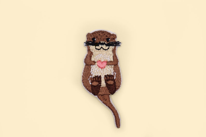 Iron-on Otter Patch/nature Animal Badge/otters Badge/decorative Patch ...