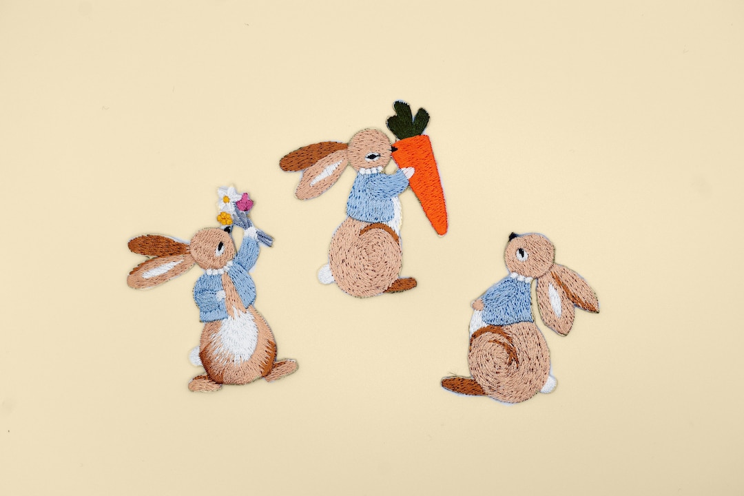 Cute Bunny Gift Set Iron on Patch/animal Badge /embroidered Patch /DIY ...