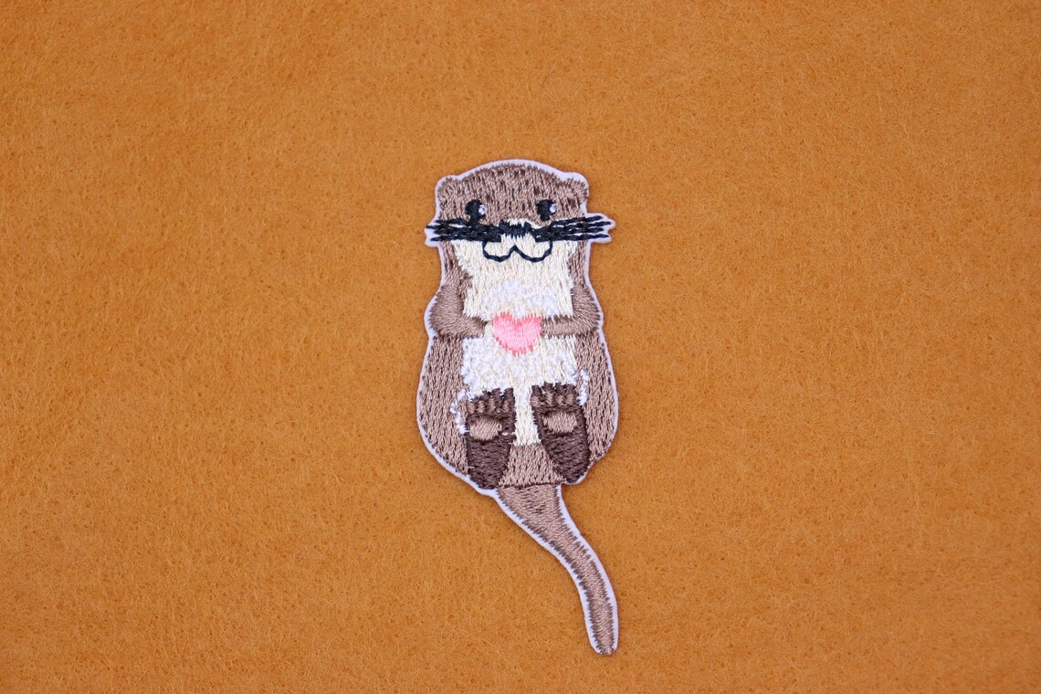 Iron-on Otter Patch/nature Animal Badge/otters Badge/decorative Patch ...