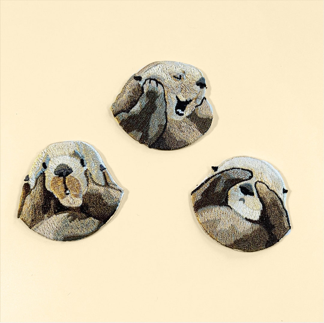Stick-on Otter Expressions Patch – Embroidered Animal Applique for DIY ...