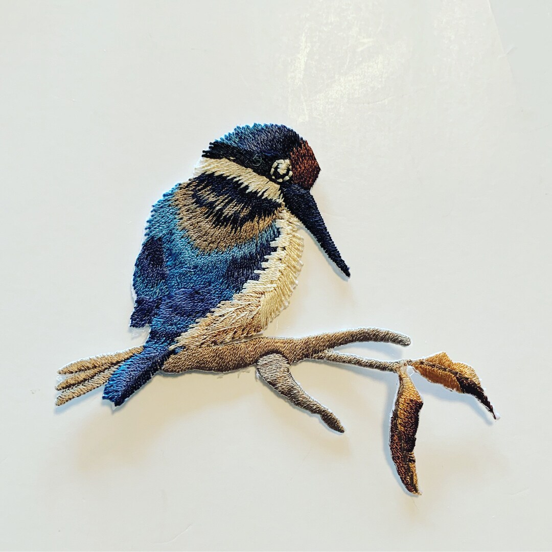 Iron-on Kingfisher Bird Patch/animal Badge/diy - Etsy