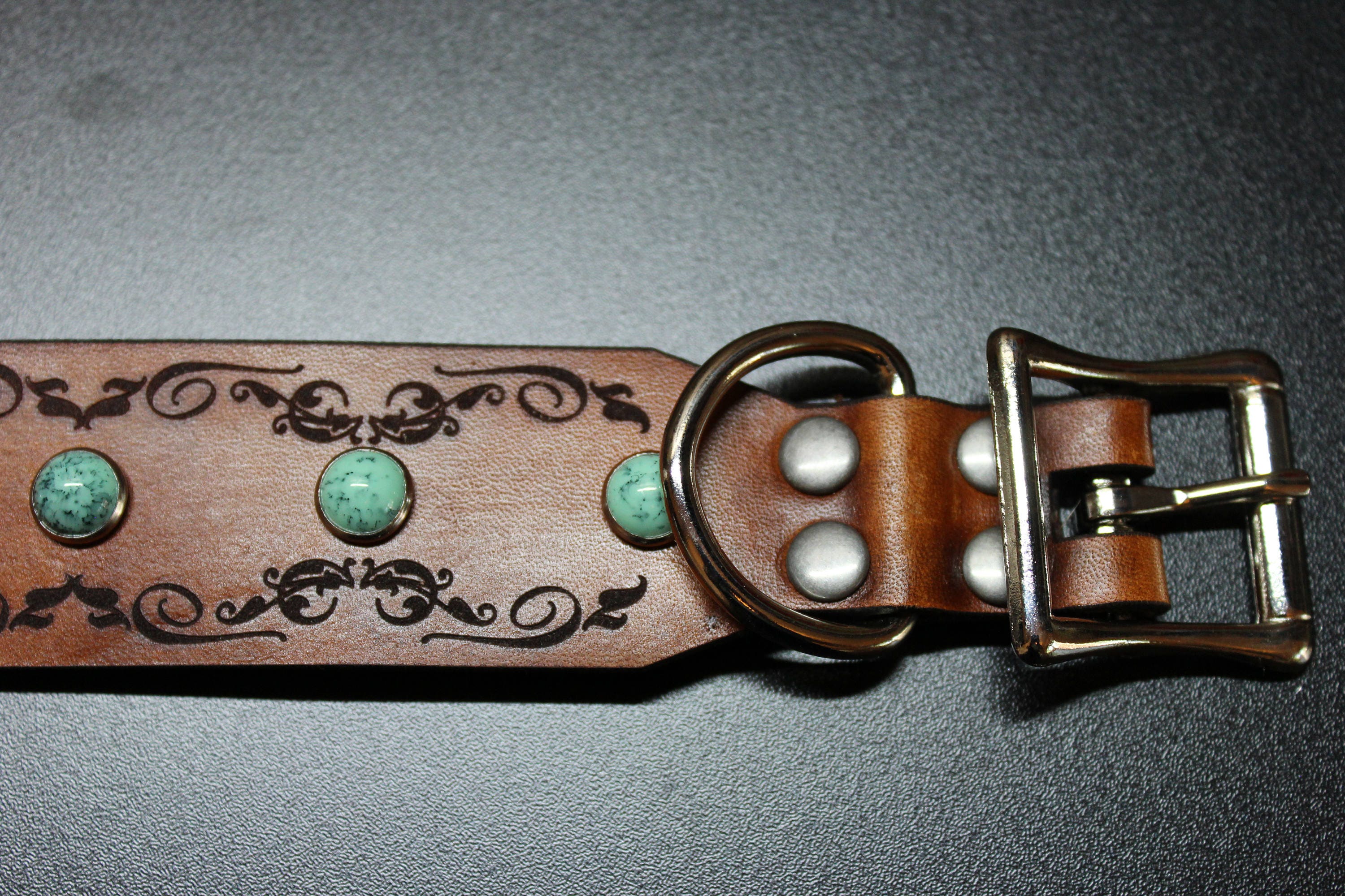 Leather Stone Jeweled Dog Collar - Etsy