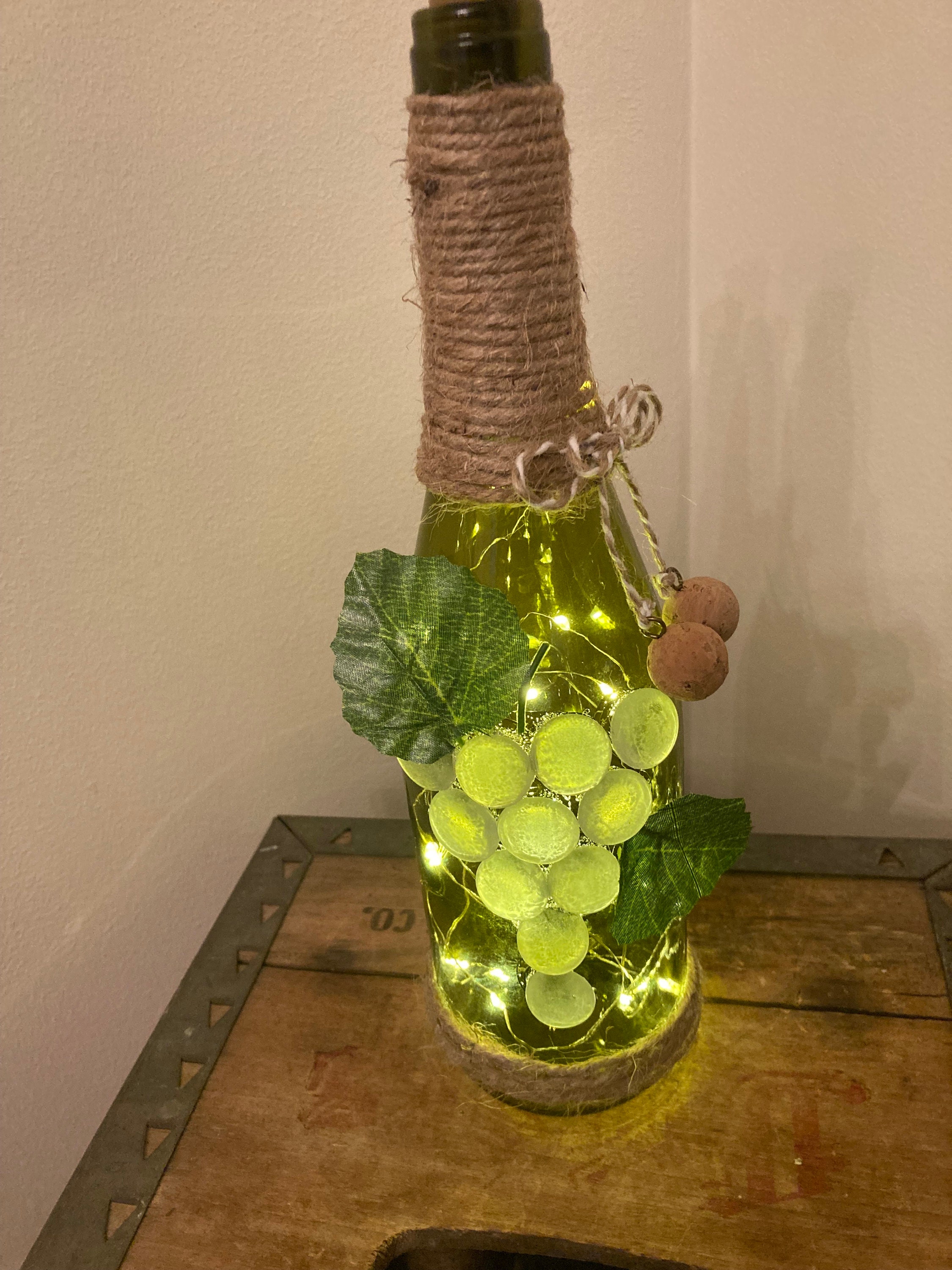 Decorative Light up Wine Bottle - Etsy