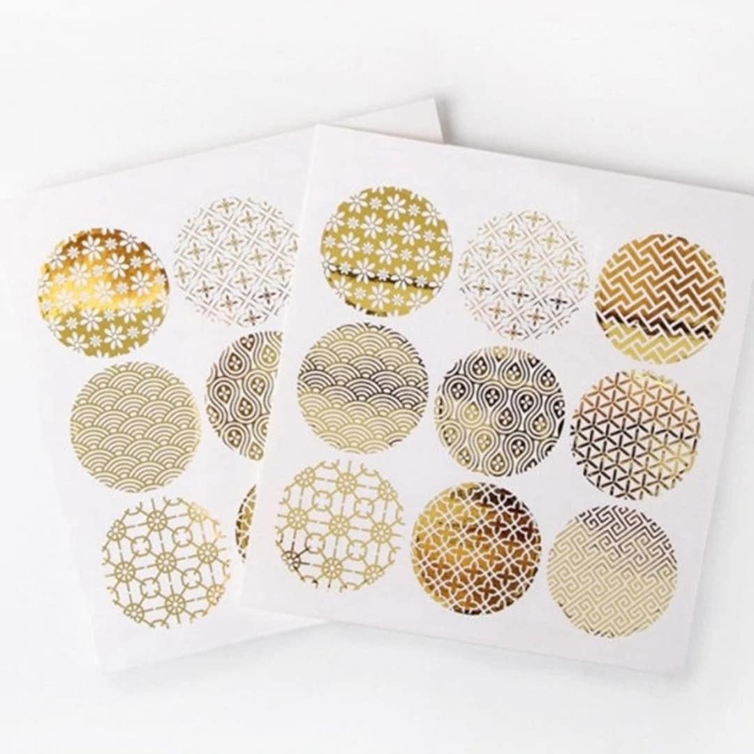 Gold Foil Round Stickers, Decorative Packaging Seals, Party Favor ...
