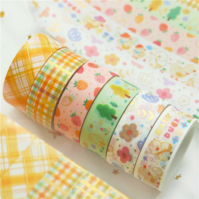 Gold Foil Cute Packing Washi Tape 6 Designs 15 Mm X 5 M - Etsy Canada