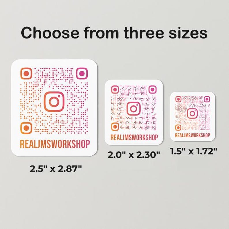 Custom Instagram QR Code Stickers for Small Business – 3 Sizes, 5 ...