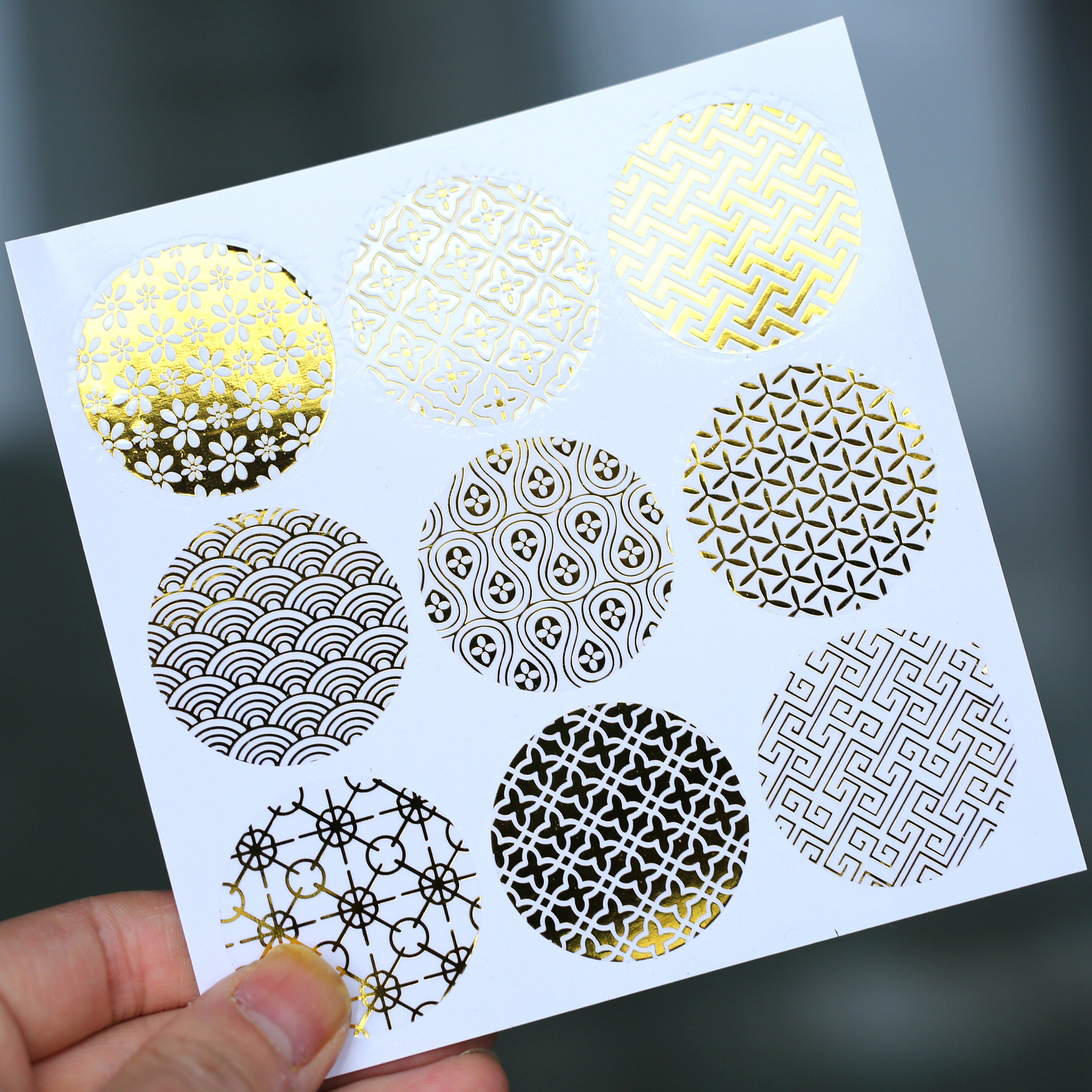 45 Pcs Round Gold Foil Stickers for All Occasion - Etsy