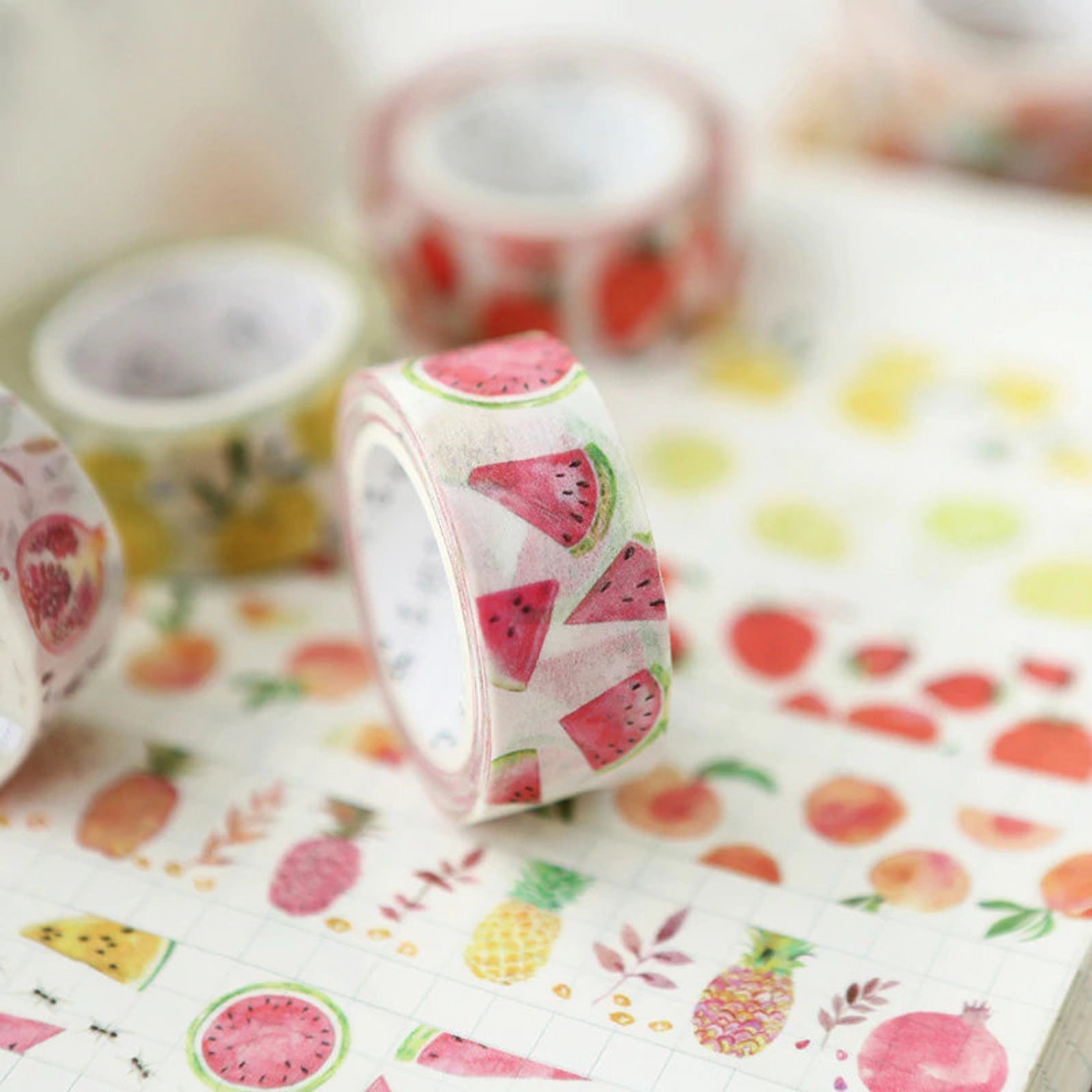 Fresh Fruits Washi Tape 6 Design 15 Mm X 7 M - Etsy Canada