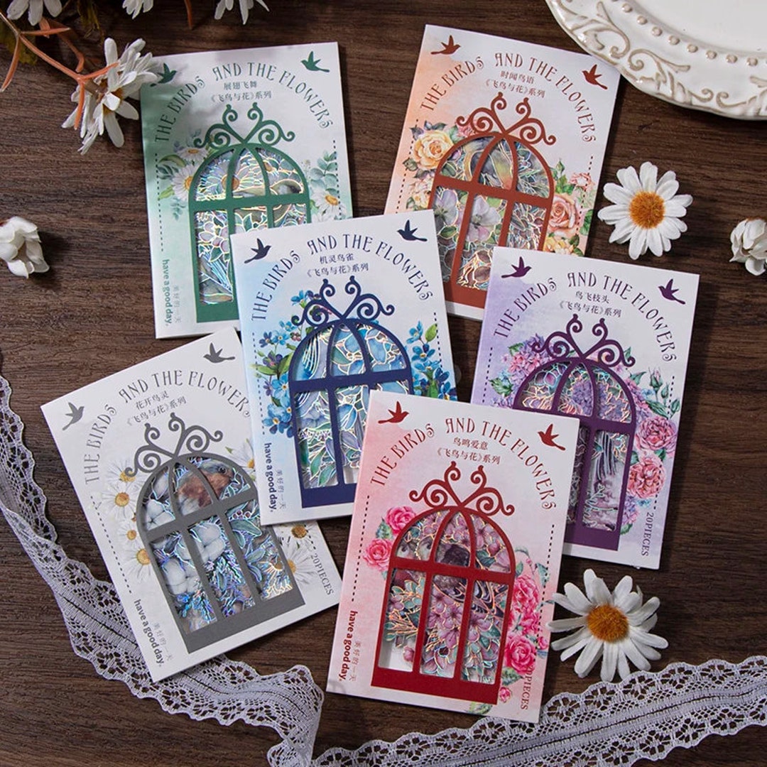20 Pcs/pack Birds and Flowers Stickers (6 Designs) - Etsy