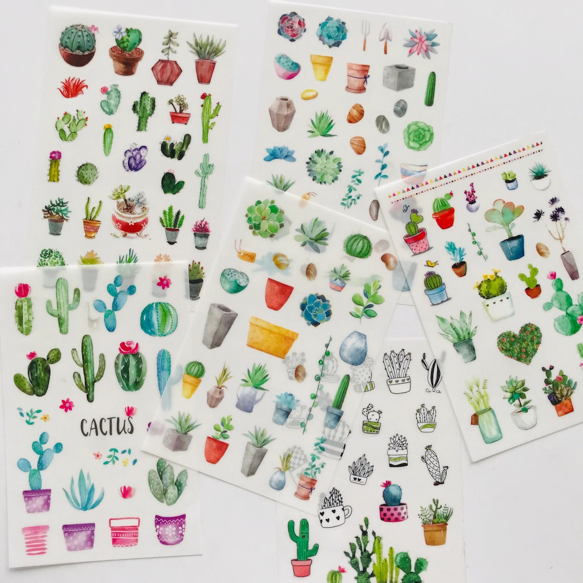 6 Sheets/pack Cactus Sticker - Etsy Canada