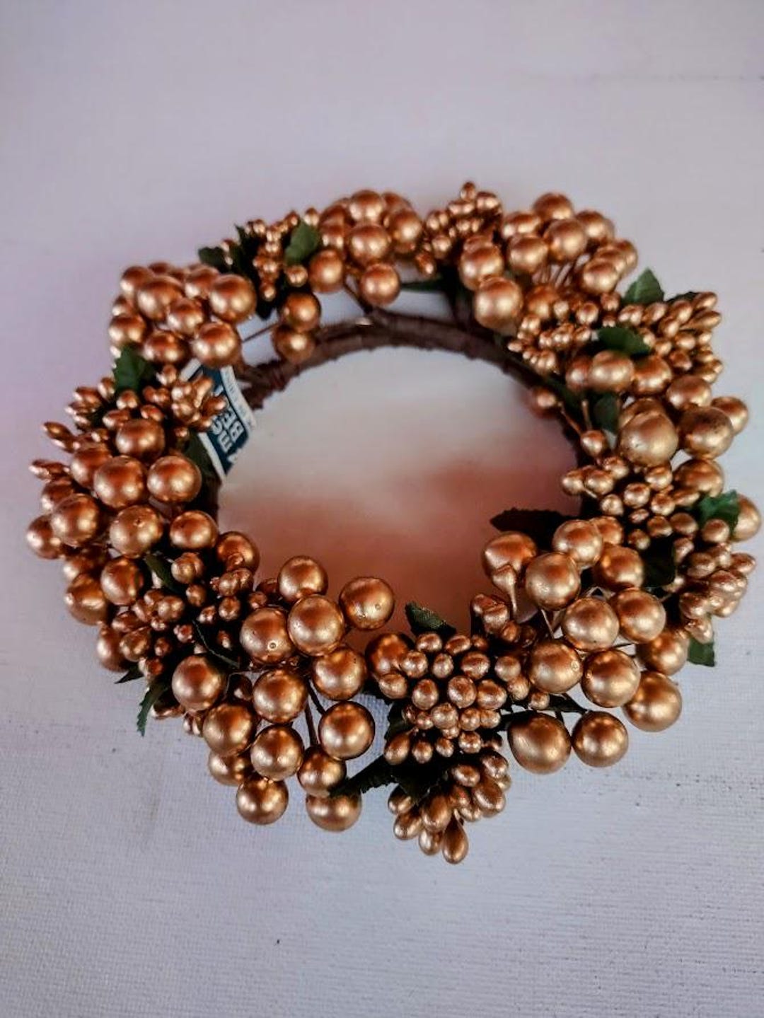 GOLD - 3 1/4 Inch (RING Opening Underside) Beaded Candle Ring - Etsy