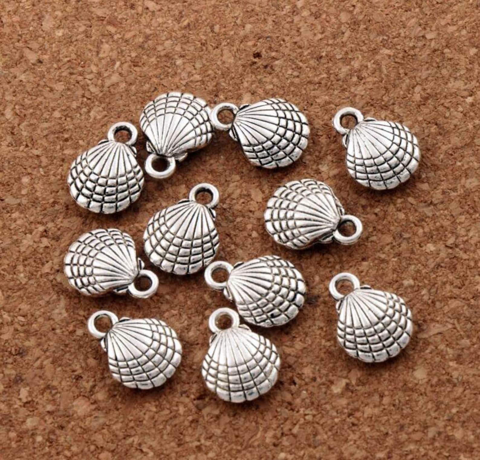 Clam Shell Charm..Sea Shell Charm..Silver Shell Charm..Beach | Etsy