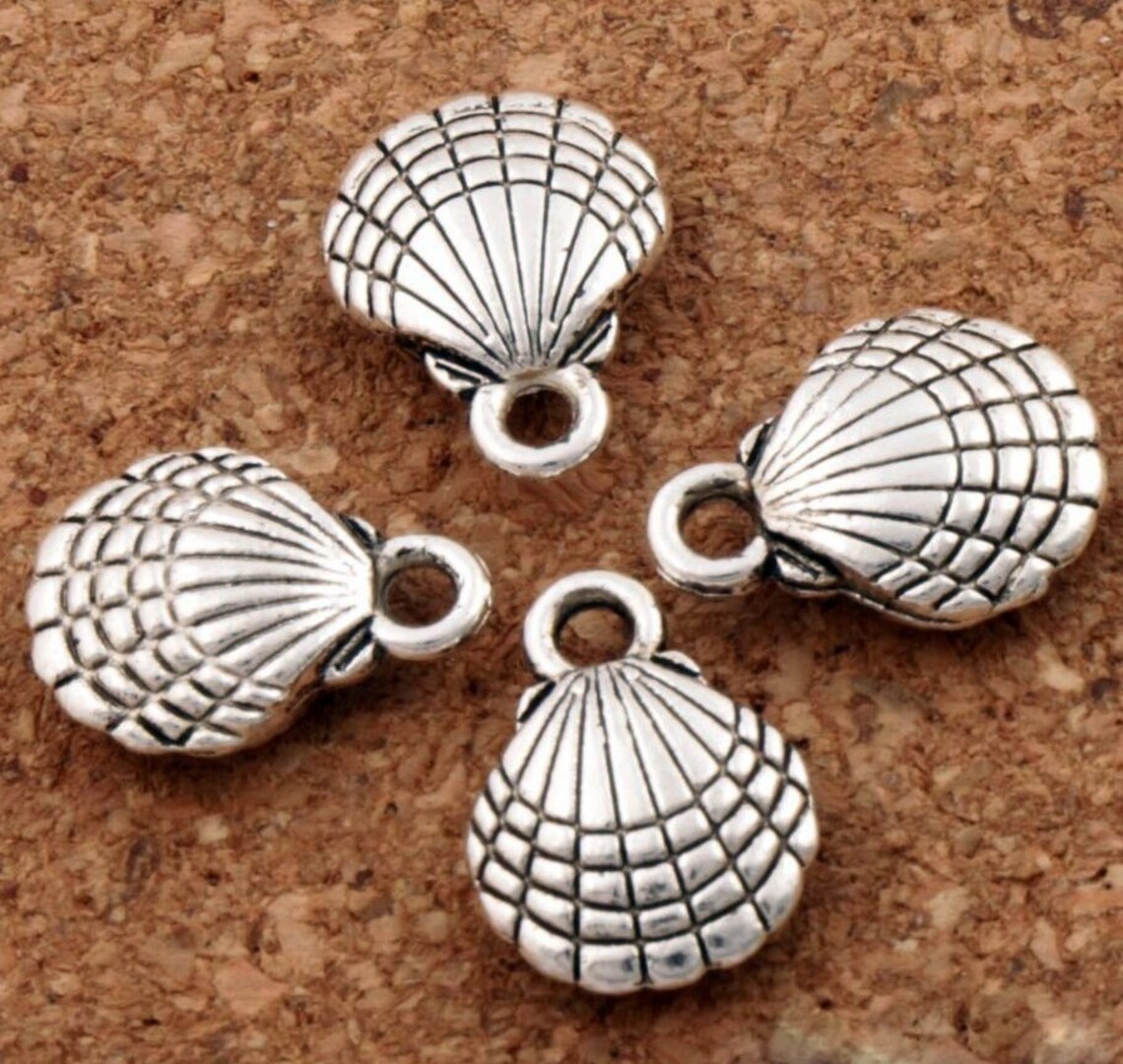 Clam Shell Charm..Sea Shell Charm..Silver Shell Charm..Beach | Etsy