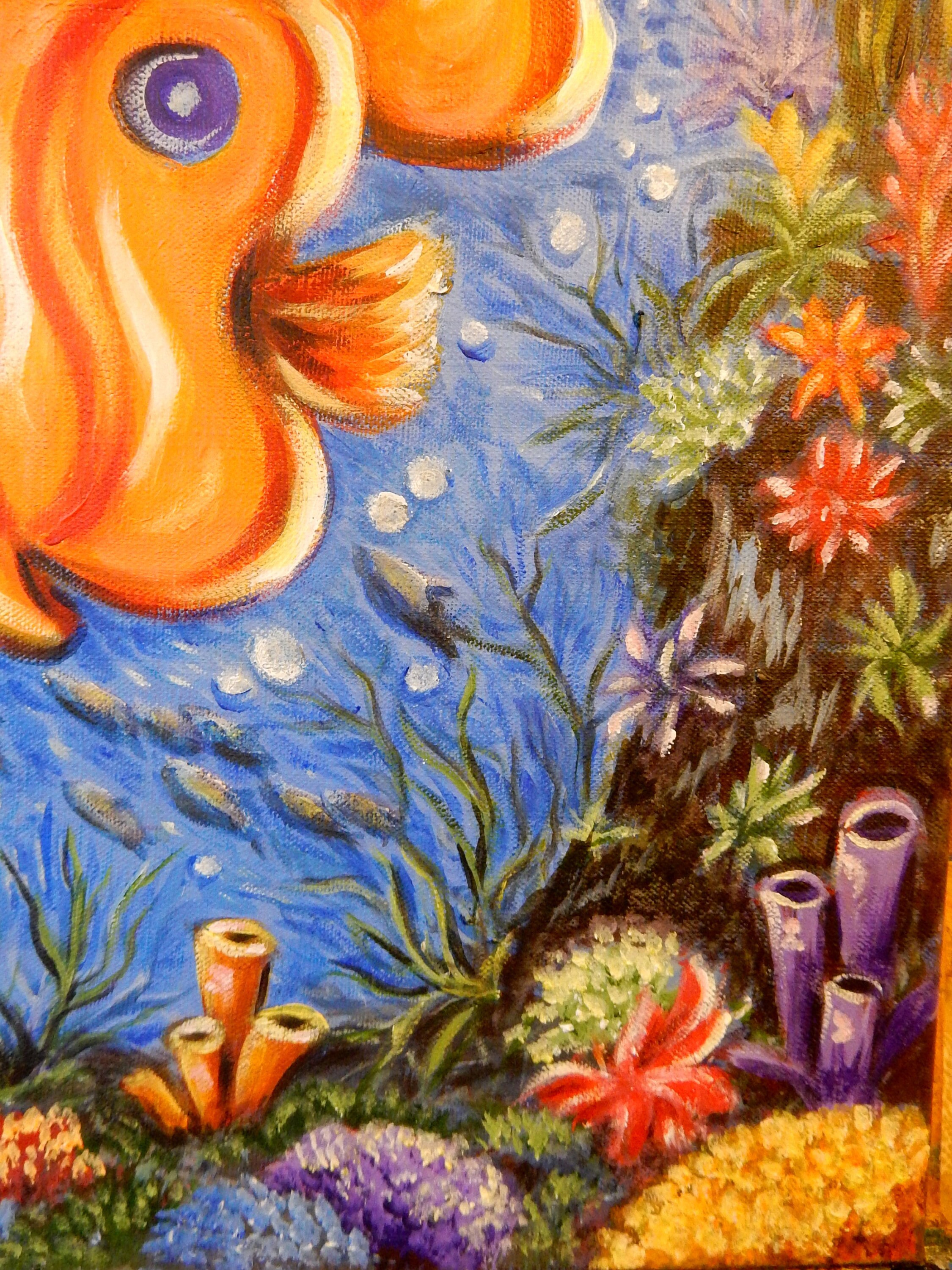 Fish Painting Original Art Sea World Painting Underwater Art | Etsy