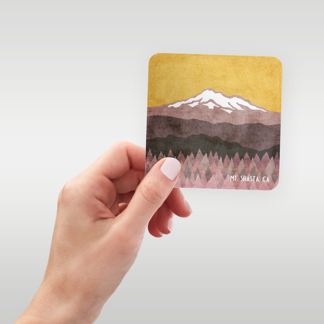 Mount Shasta Decal - 3 Inch Matte Vinyl California Mountain Sticker ...