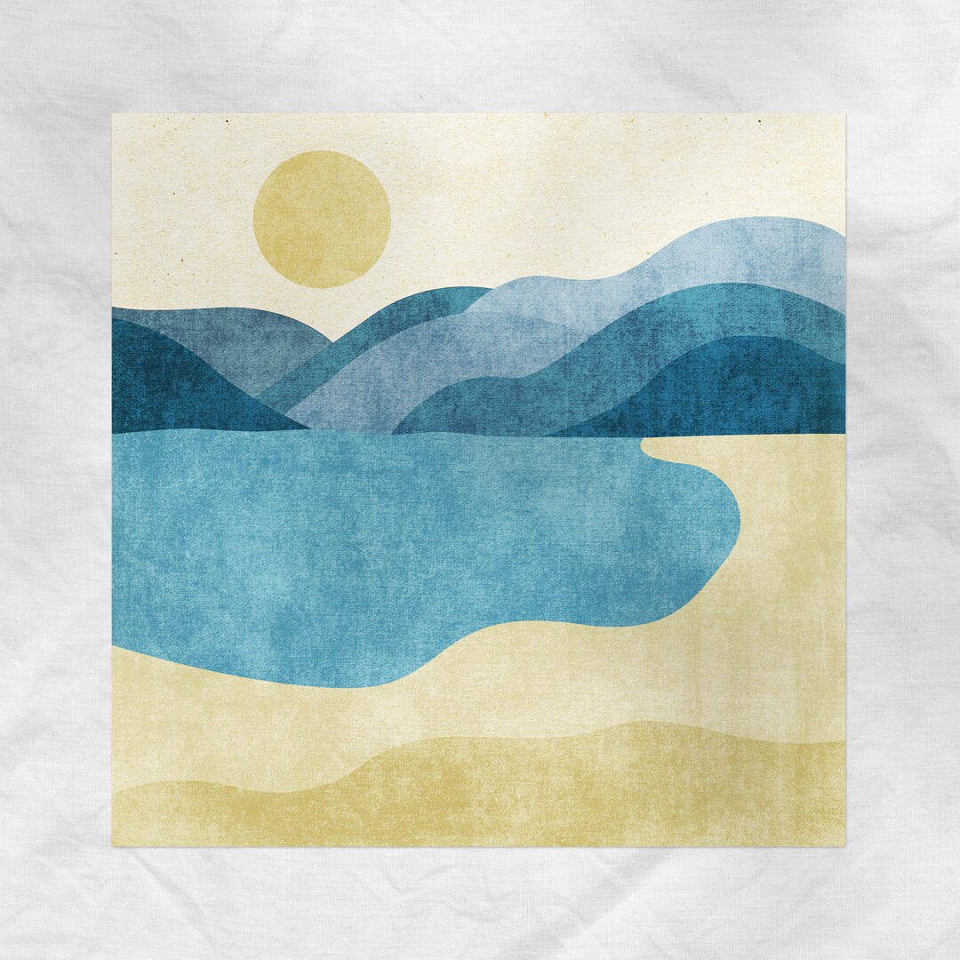 Ocean Beach Art Print - 4x4, 5x5, 8x8, 12x12 Square - Etsy