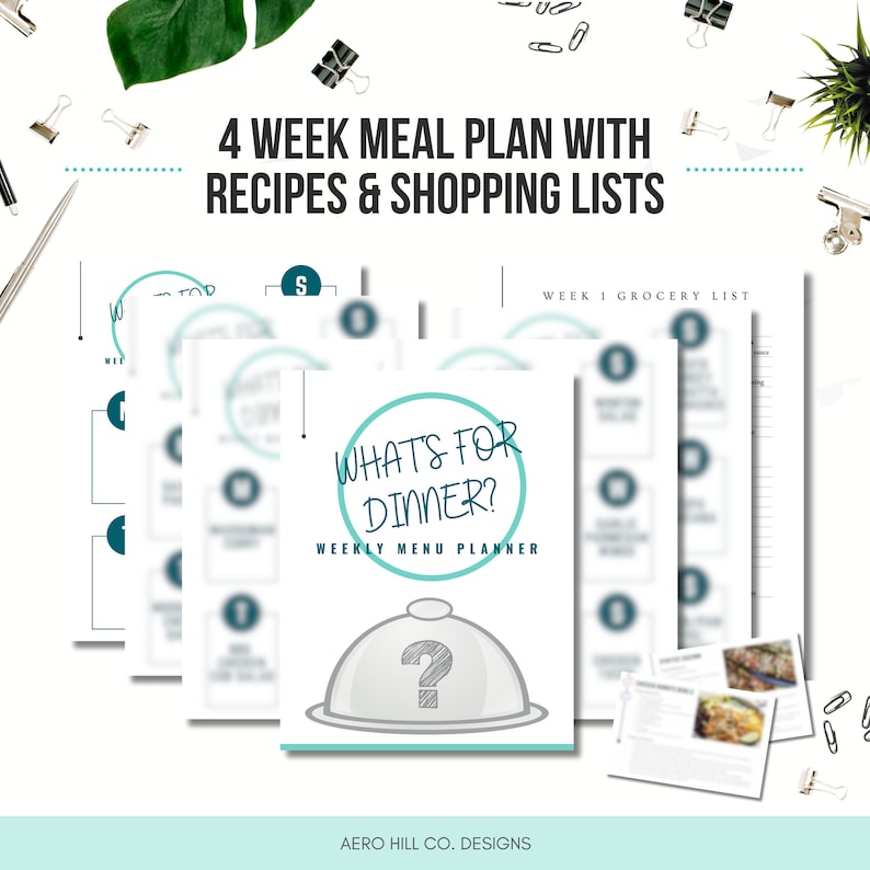 4 Week Week Meal Plan EAZY Kid Friendly Printable Menus, Shopping Lists ...