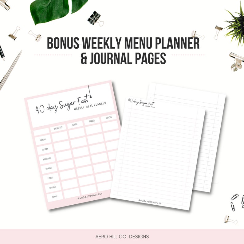 40 Day Sugar Fast | Printable Progress Tracker PDF + Social Media ...