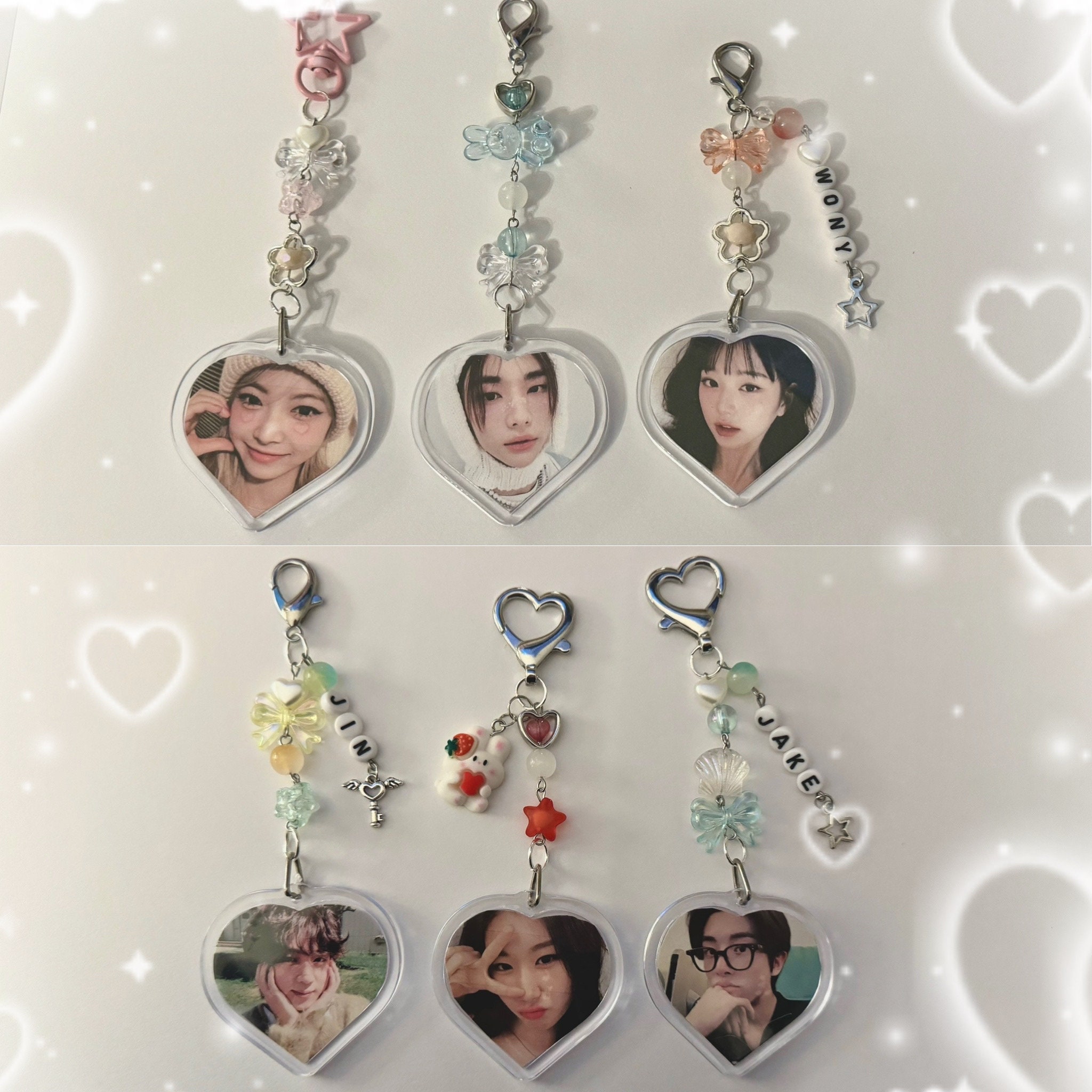 Misc Kpop Heart Photo Keychain - Etsy