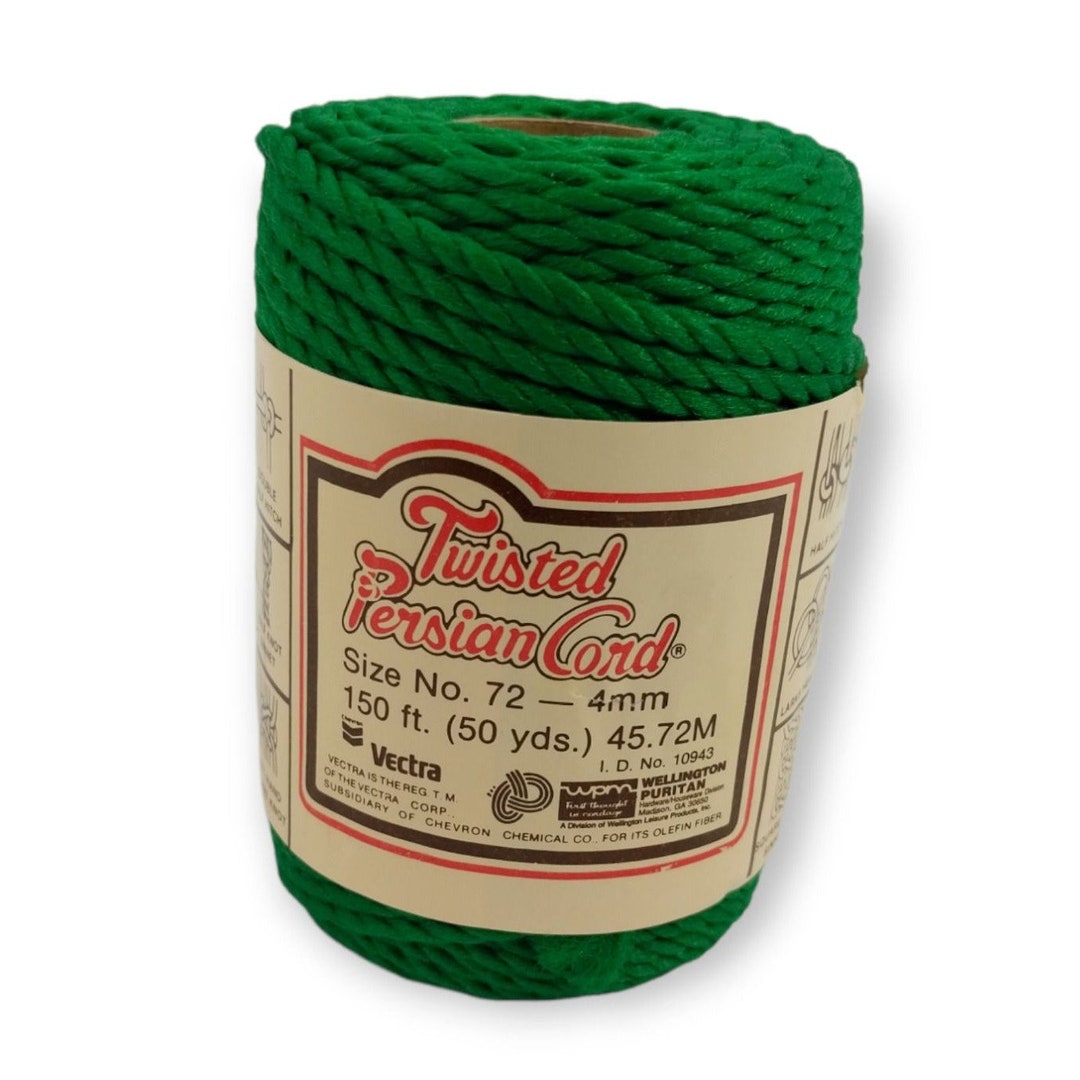 Vectra Twisted Persian Cord Green Size No. 72 4mm 150 Ft 50 Yds Macrame ...