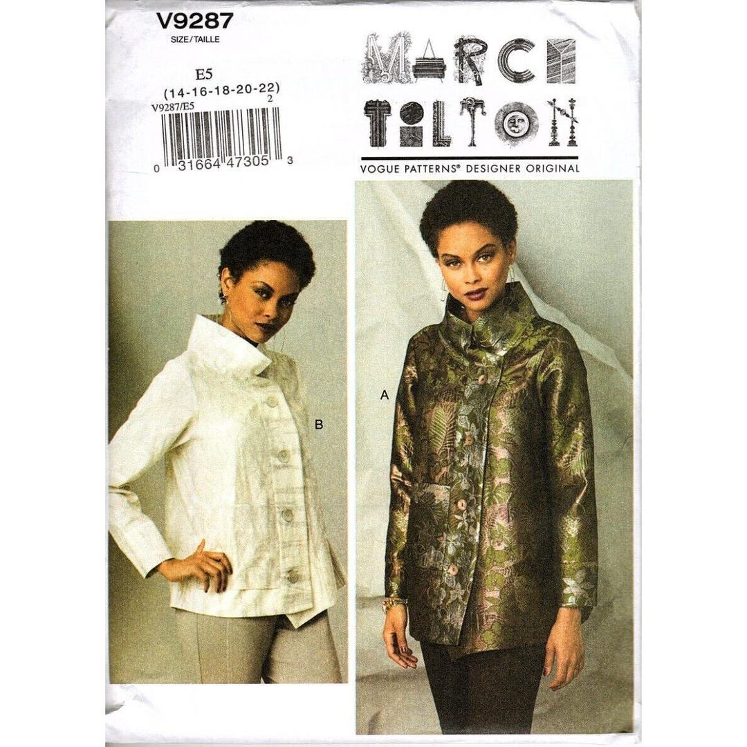 Vogue V9287 Misses 14 to 22 Marcy Tilton Jacket Uncut Sewing Pattern ...