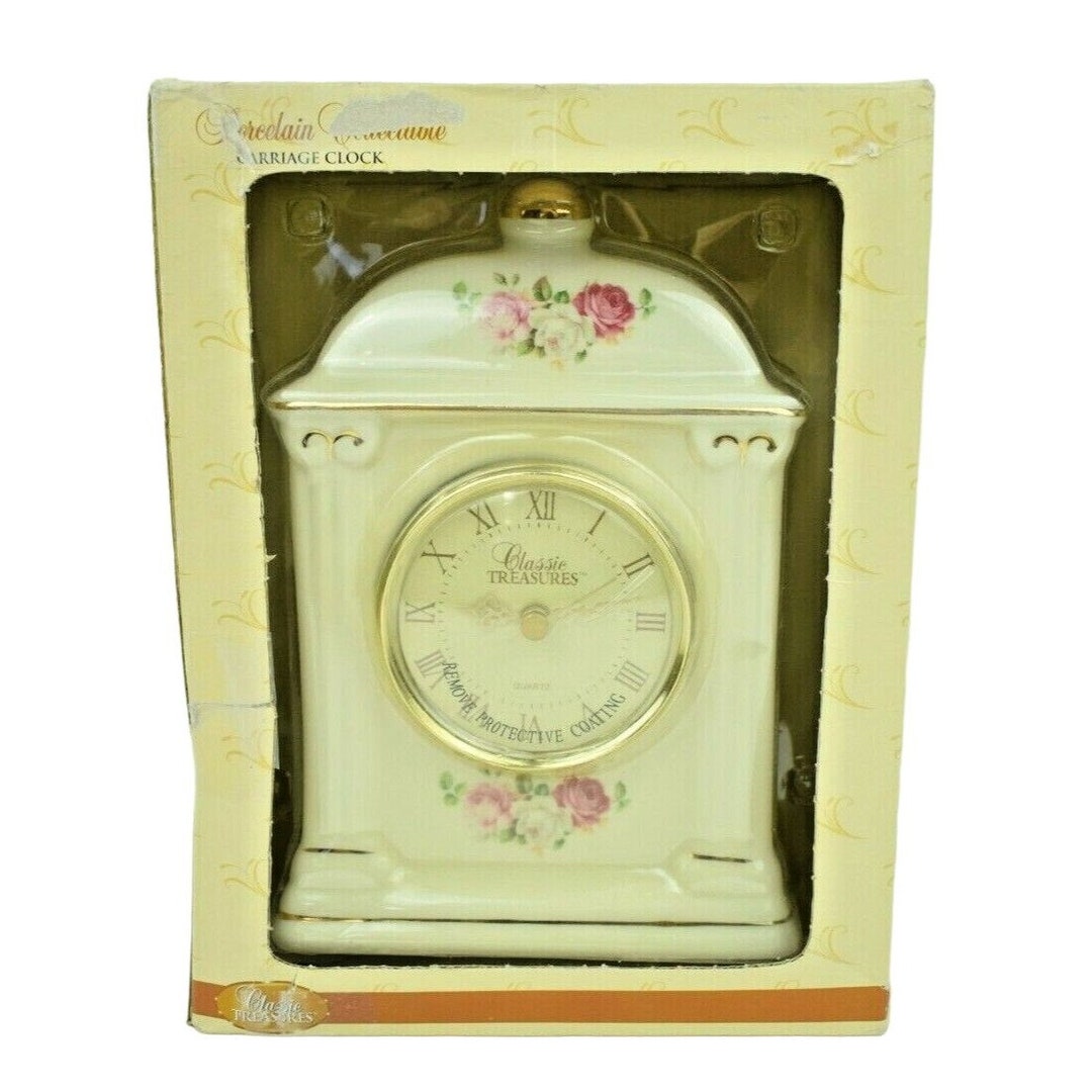 Classic Treasures Carriage Clock Porcelain Collectable 7 Inch - Etsy