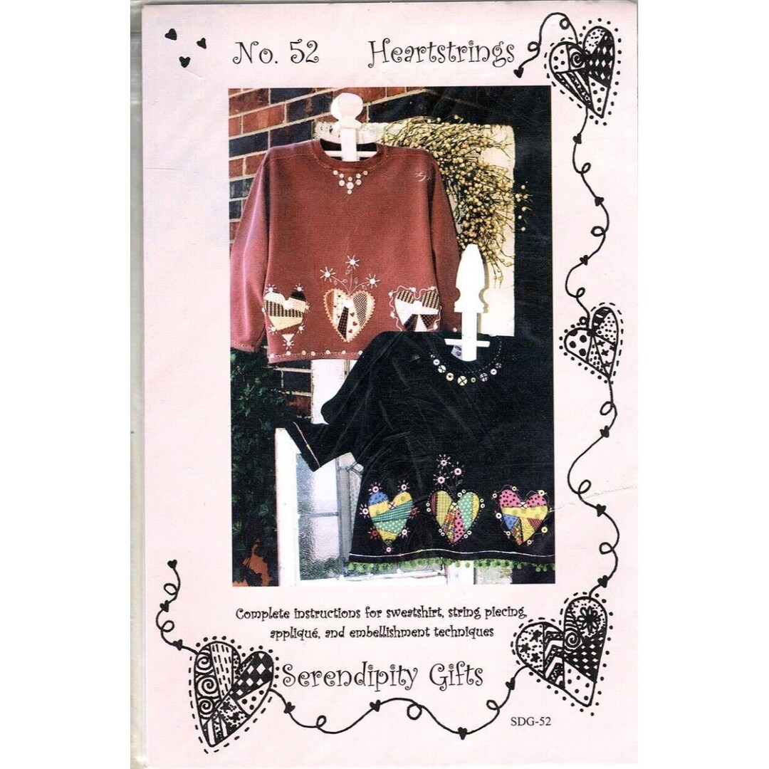 Serendipity Gift Misses Heartstrings Applique Sweatshirt Sewing Pattern - Etsy