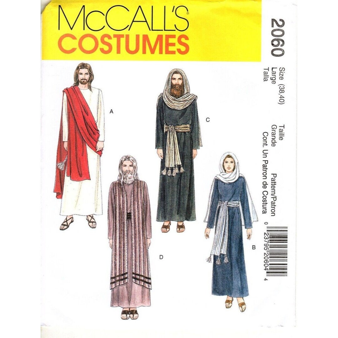 Mccalls 2060 Adult Large 8 Bible Costume Easter Uncut Sewing Pattern ...