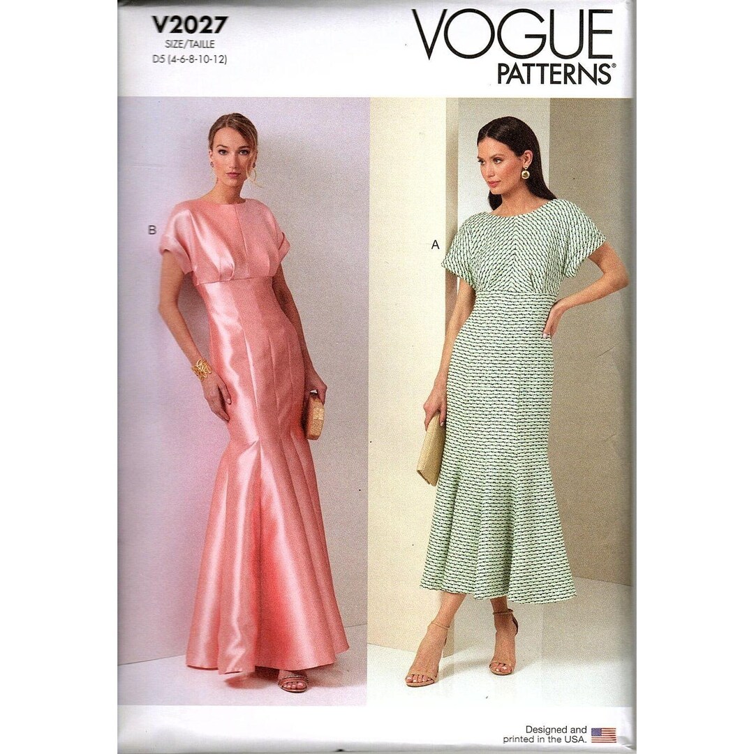 Vogue V2027 Misses 4 to 12 Mermaid Dresses in Two Lengths Uncut Sewing ...