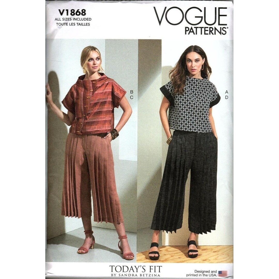 Vogue V1868 Misses All Sizes Sandra Betzina Top and Pants Uncut Sewing ...