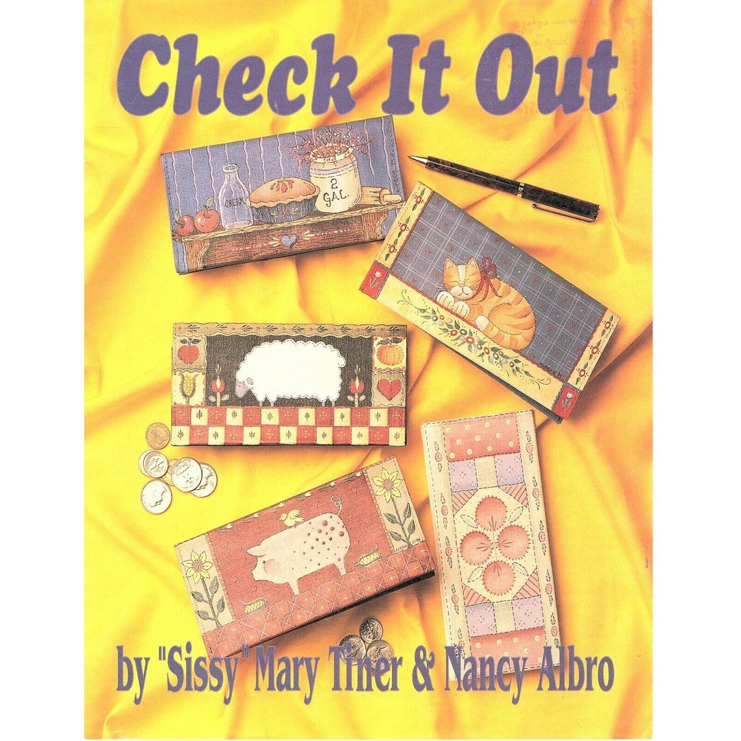Check It Out Folk Art Checkbook Covers Vintage Tole Painting ...