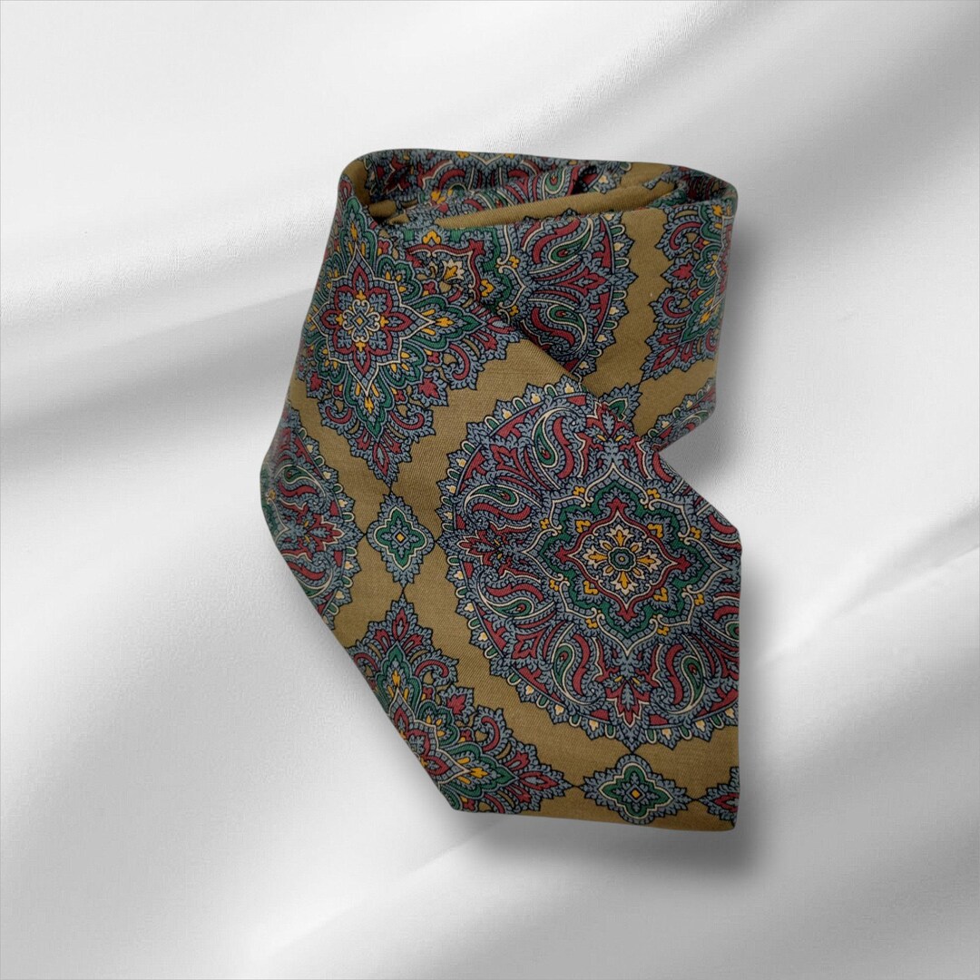 Vintage Rooster West End Collection Intricate Paisley Brown Silk Tie - Etsy
