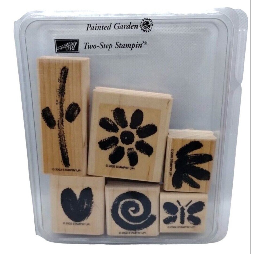 Stampin up Painted Garden 6 Piece Rubber Stamp Kit Mounted Two Step ...