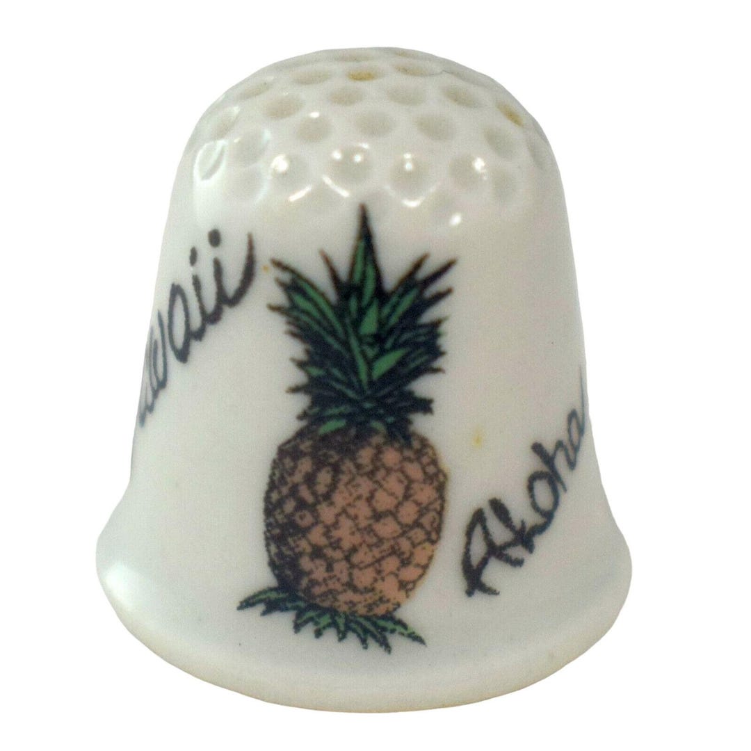 Hawaii Aloha Pineapple Porcelain Souvenir Thimble Collectible Home ...