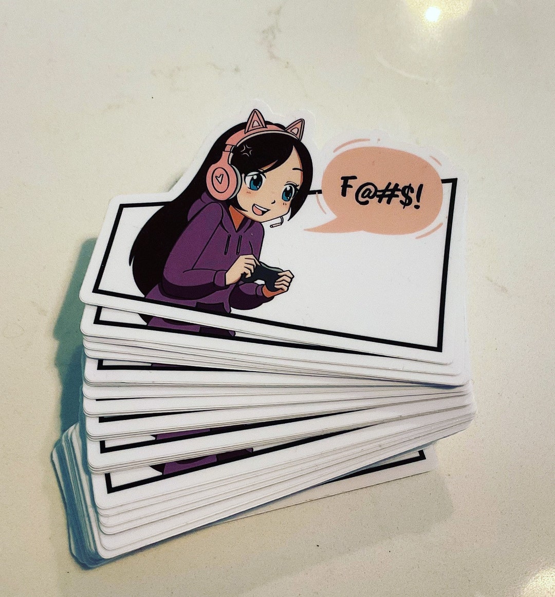 Kawaii Vinyl Sticker, Gamer Girl, Gamer Stickers, Anime Girl, Anime ...