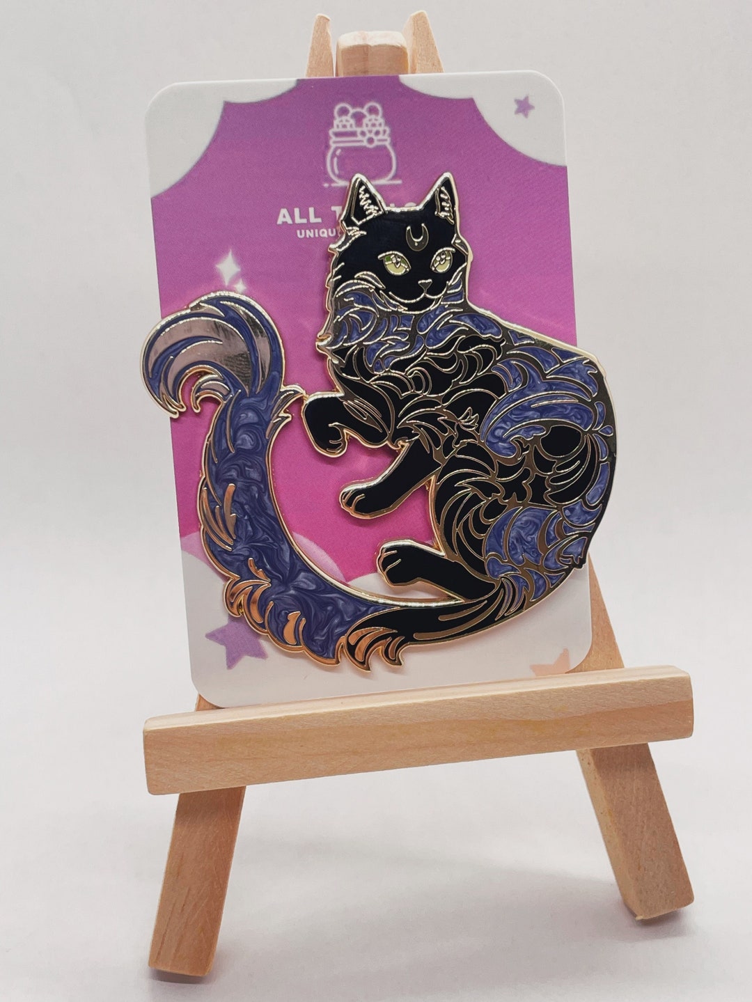 Astral Alebrije Moon Cat Enamel Pin Gold Plated Astral Sun - Etsy