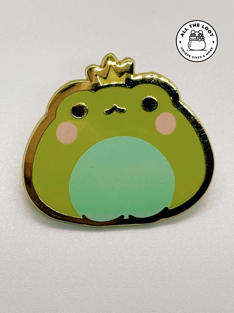 Kawaii Frog Pin, Adorable Frog Prince Pin, Cute Frog Enamel Pin, Cute ...