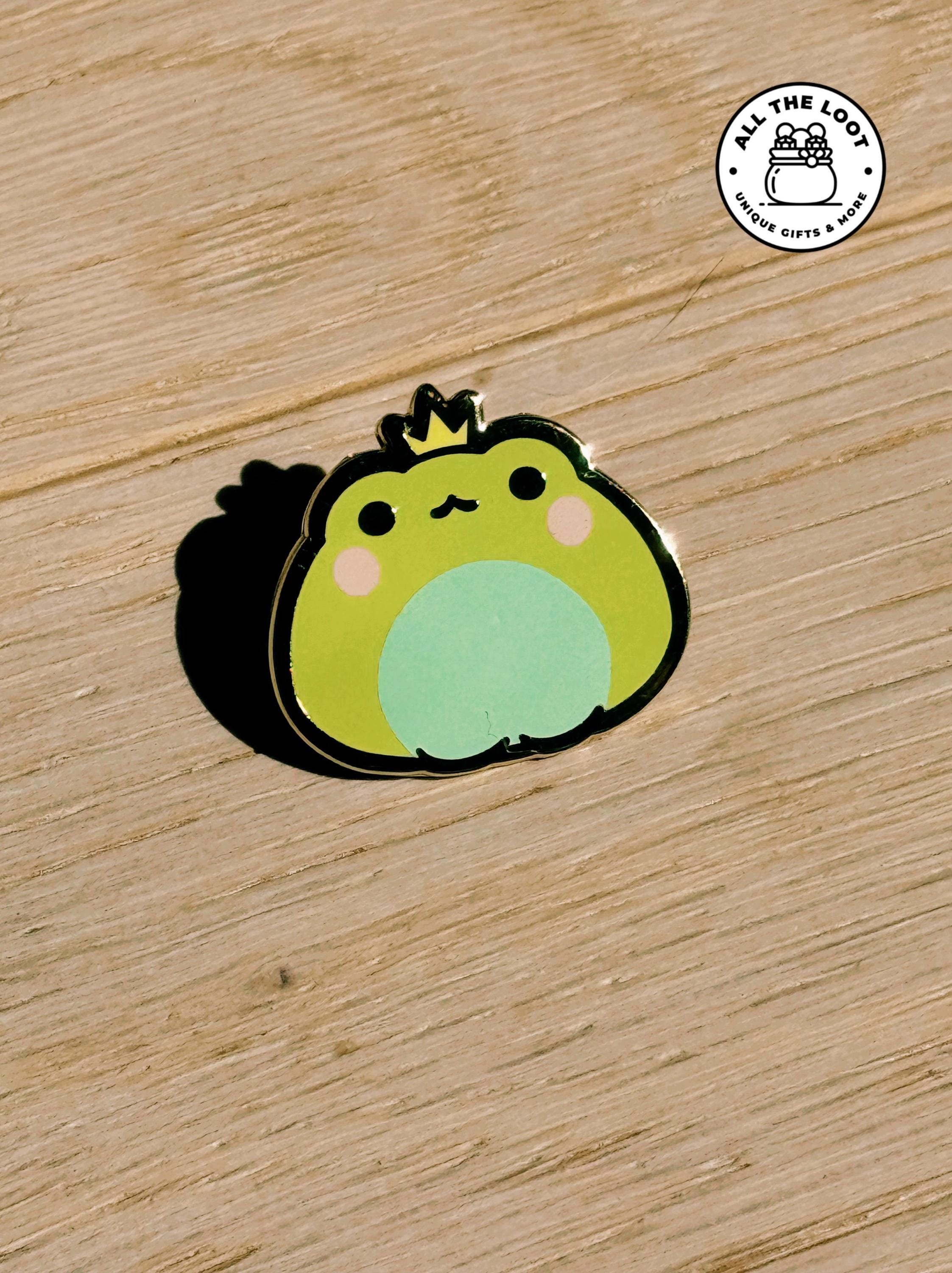 Kawaii Frog Pin, Adorable Frog Prince Pin, Cute Frog Enamel Pin, Cute ...