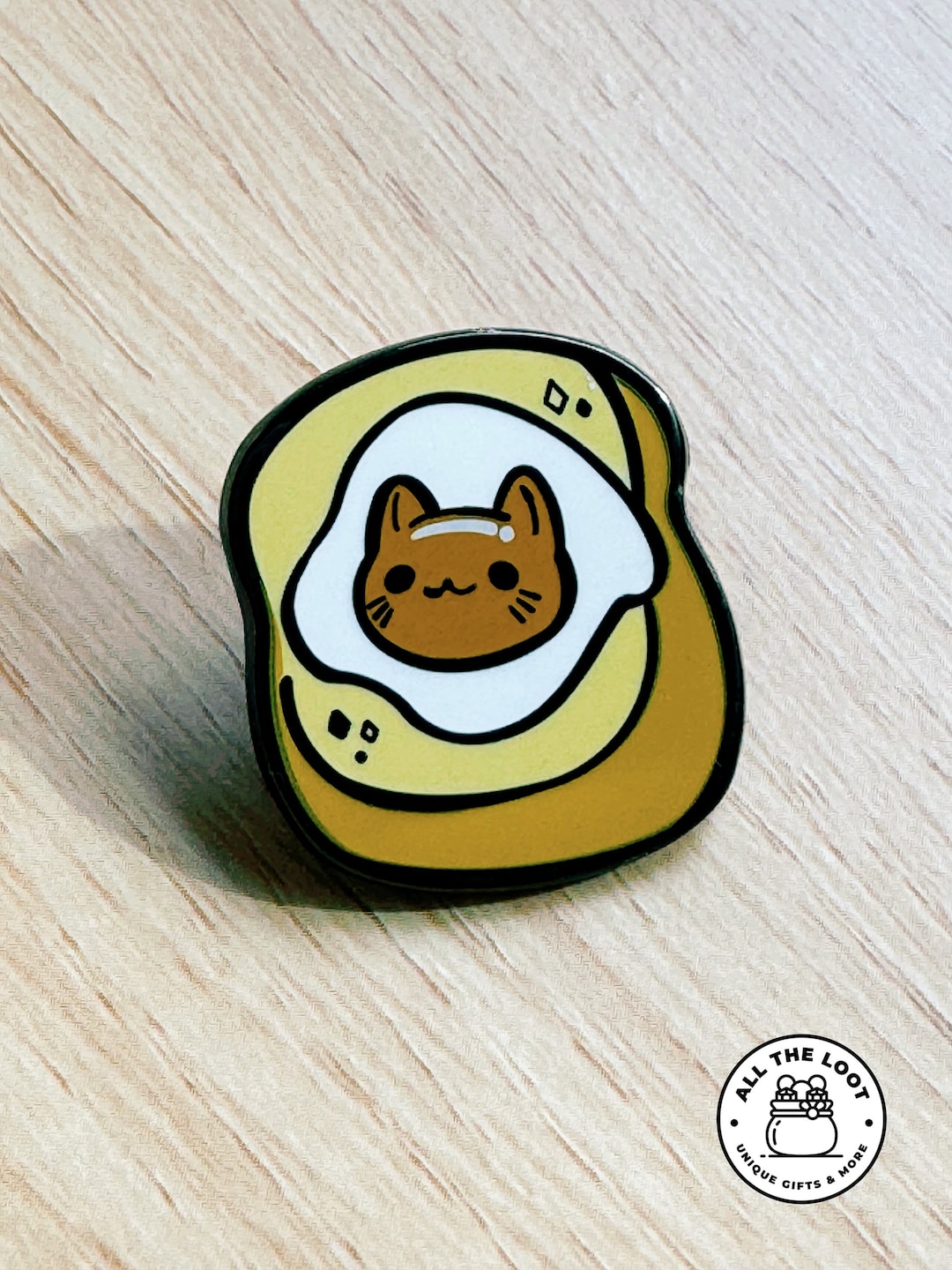 Eggy Toast Cat Pin, Food Pin, Toast Pin, Cat Loaf, Kawaii Pin, Harajuku ...