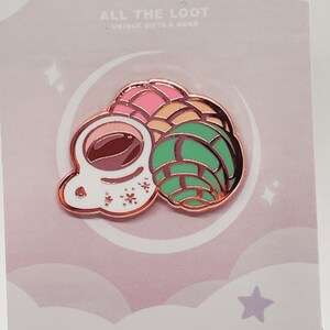 Concha’s Con Cafe Kawaii Enamel Pin, Cute Dessert Enamel Pin, Mexican ...