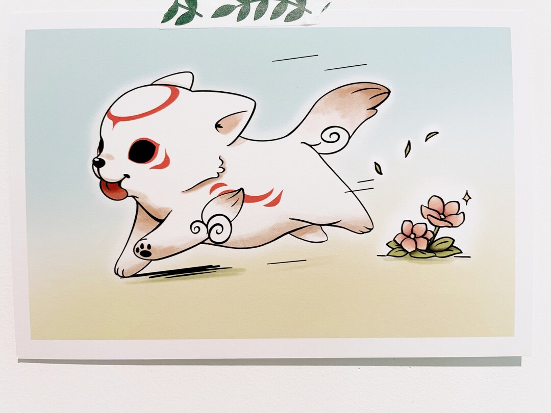Chibi Okami Art Print Anime Art Print, Okami Art, Anime Poster, Video ...