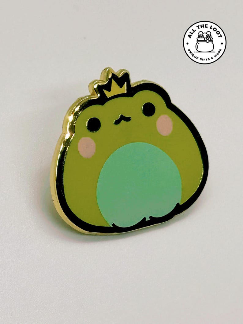 Kawaii Frog Pin, Adorable Frog Prince Pin, Cute Frog Enamel Pin, Cute ...