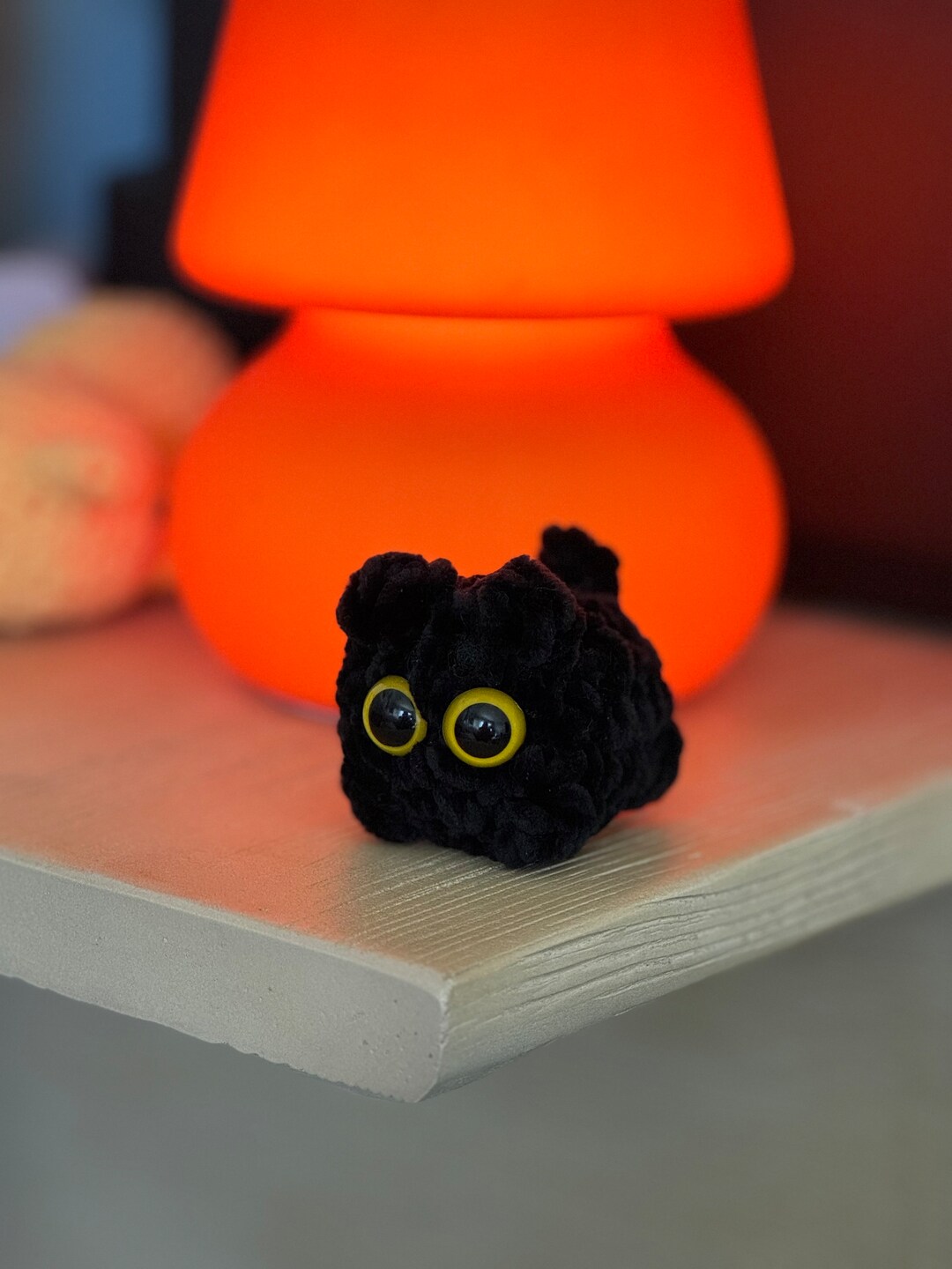 Lucky Mini Bean Plushie Cat, Crochet Halloween Decor, Adoptable Kitty ...