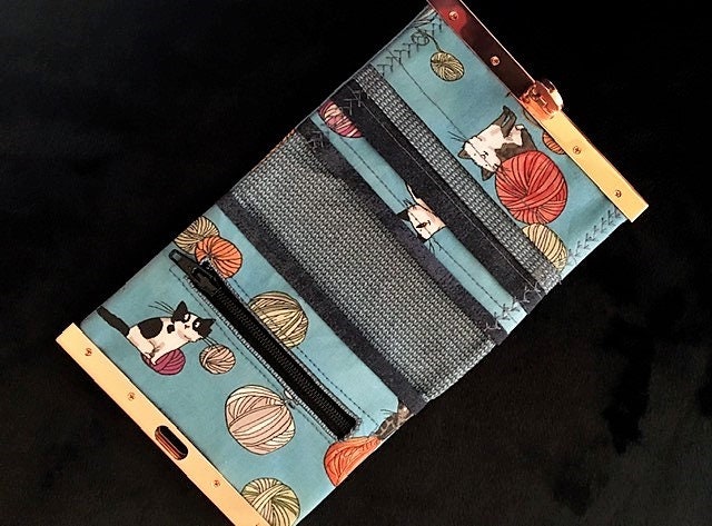 Whimsical Mini Diva Wallet, Cute Cats, Balls of Yarn, Bridesmaid Clutch ...