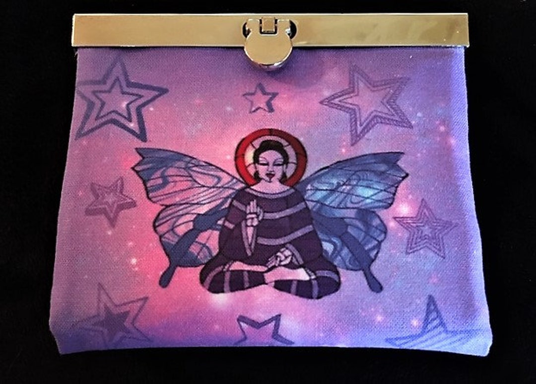 Mini Diva Wallet, Buddha-fly and Stars Fabric by Lazella_rosetta, Bridesmaid Clutch, Women's ...