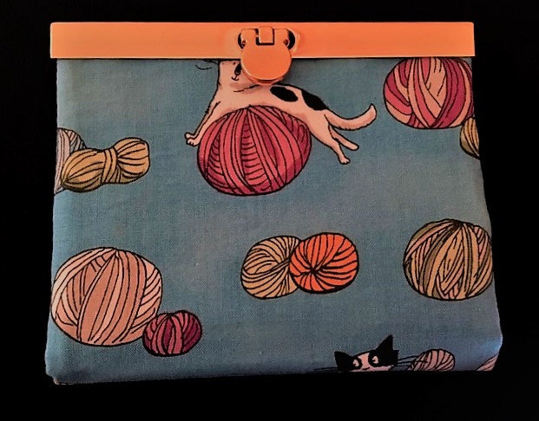 Whimsical Mini Diva Wallet, Cute Cats, Balls of Yarn, Bridesmaid Clutch ...