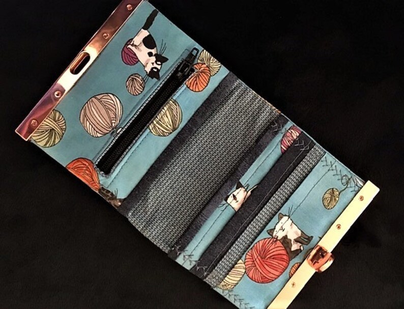 Whimsical Mini Diva Wallet, Cute Cats, Balls of Yarn, Bridesmaid Clutch, Women's, Daughter ...