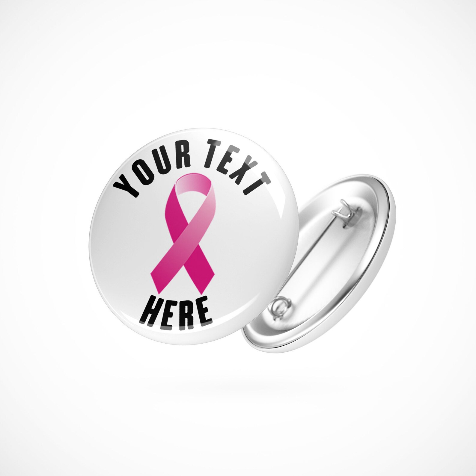 Custom Pink Ribbon Button Pin Badges Personalized Cancer - Etsy